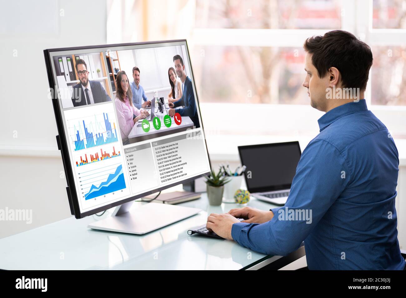Conferencing monitor hi-res stock photography and images - Alamy