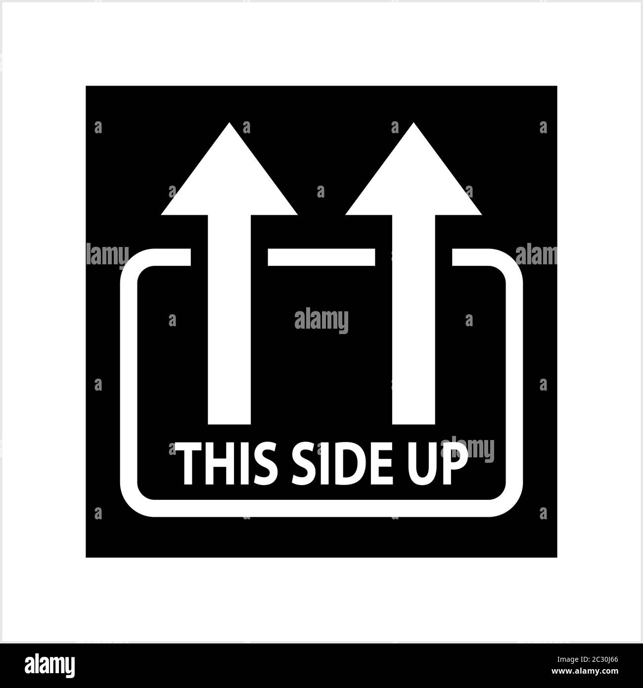 Keep Up, Up Arrow, Package Handling Label Icon Vector Art Illustration ...