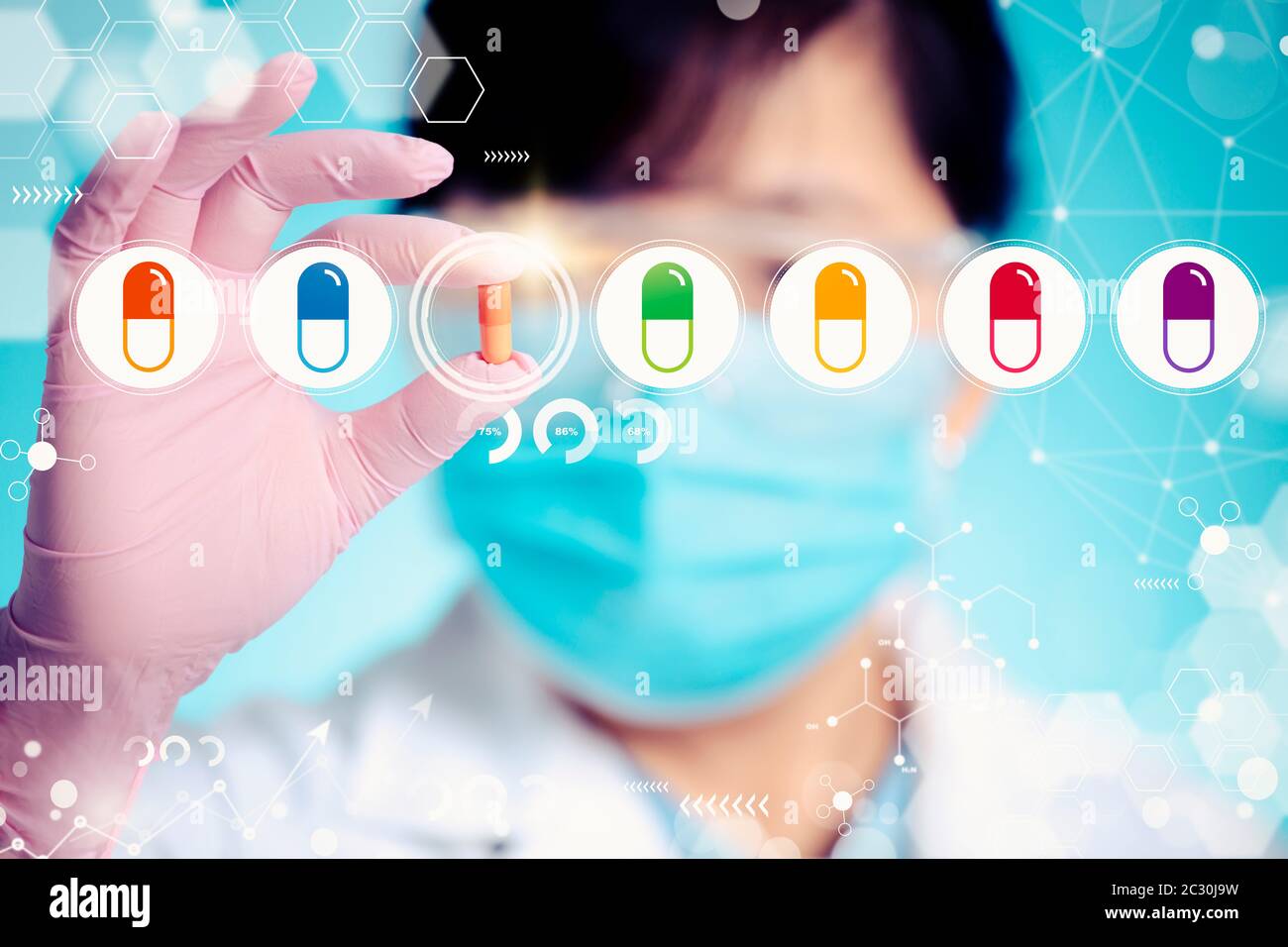 female doctor hand showing one capsule with medicine concepts Stock ...