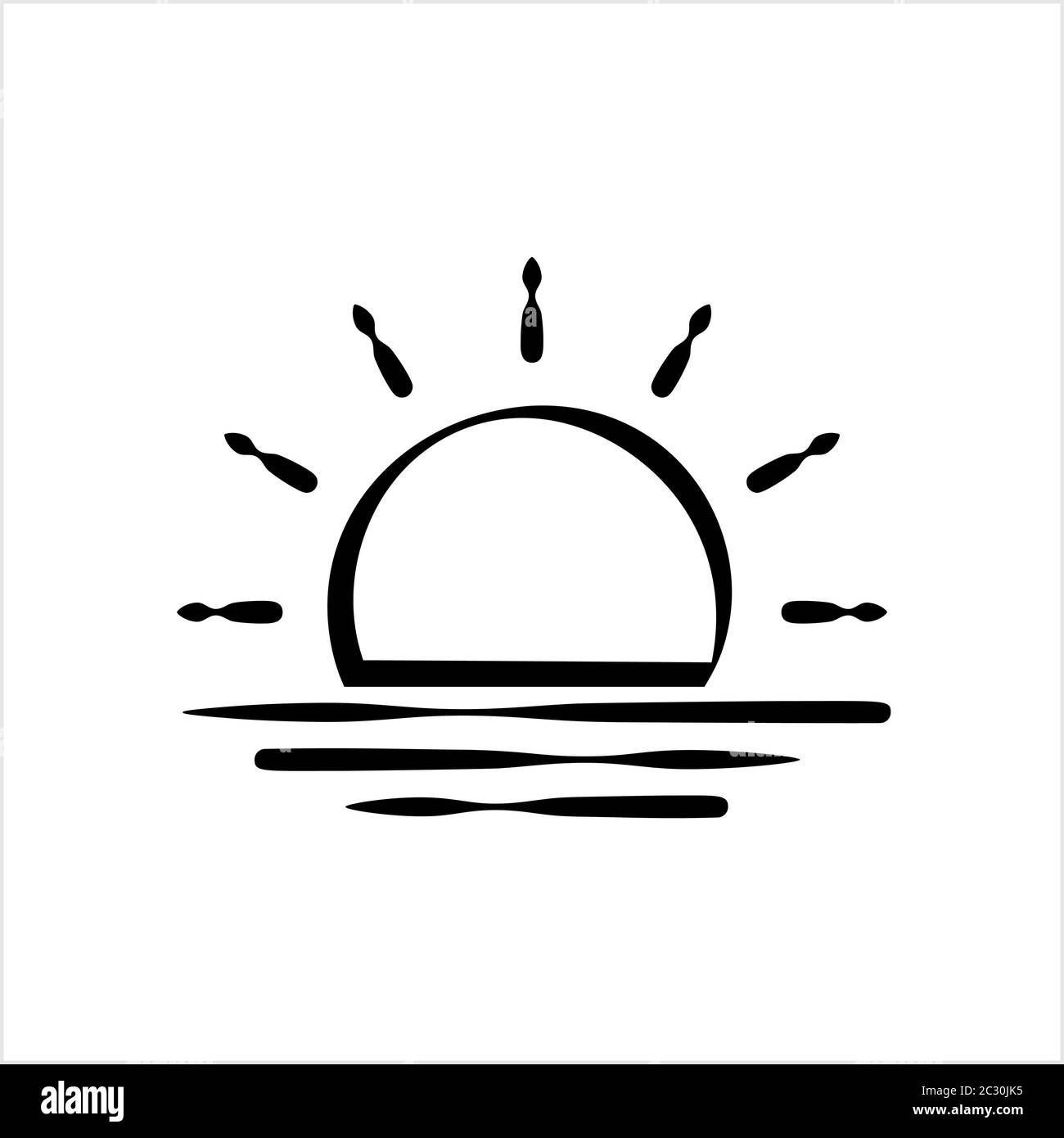 Sunrise Icon, Sun Rise Vector Art Illustration Stock Vector Image & Art ...