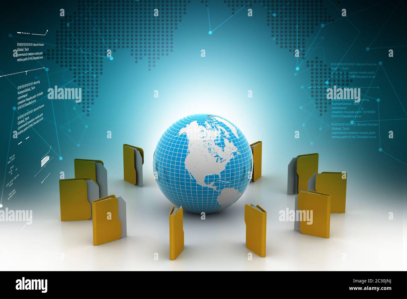 file folder around the globe Stock Photo - Alamy