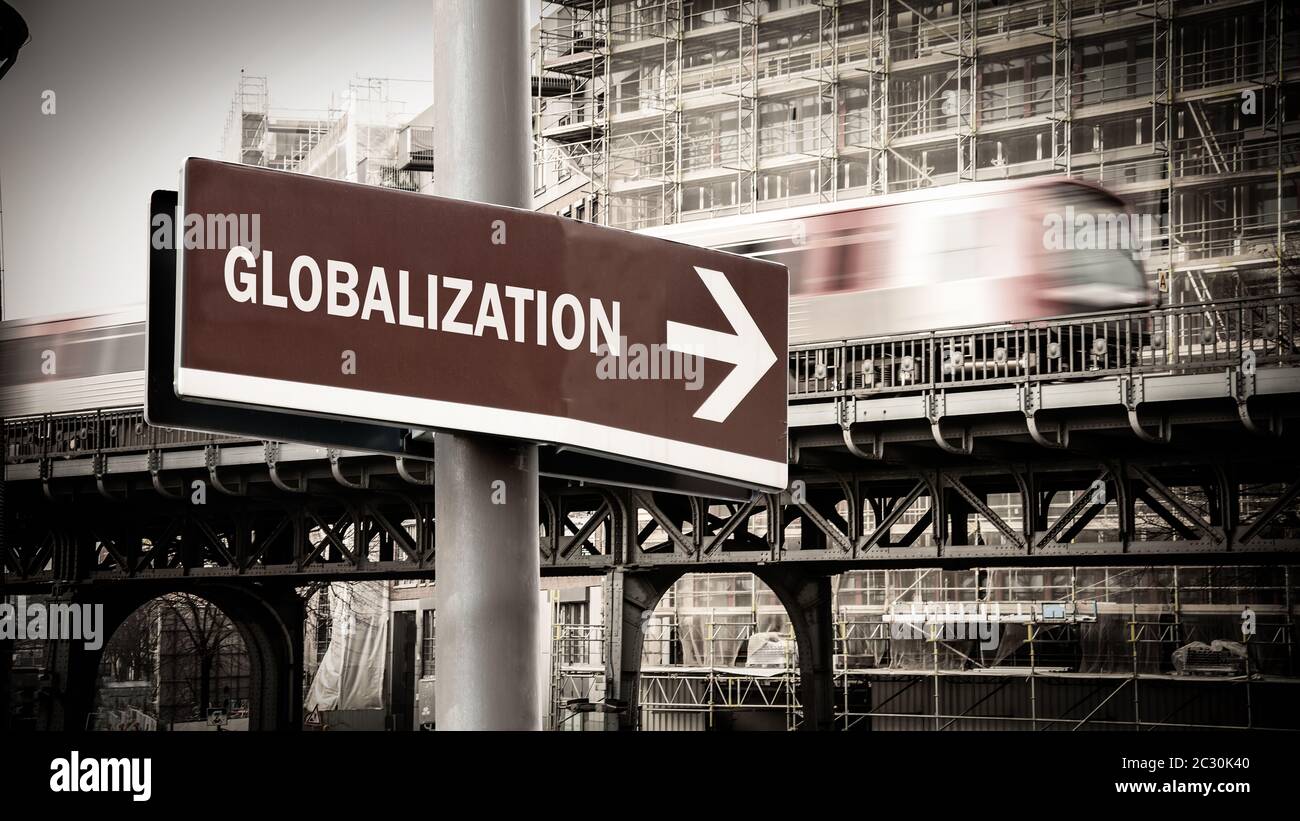 Street Sign to Globalization Stock Photo - Alamy