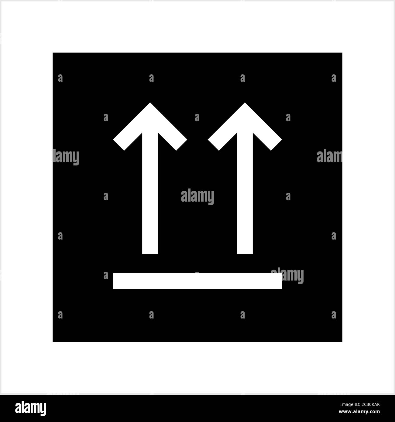 Keep Up, Up Arrow, Package Handling Label Icon Vector Art Illustration ...