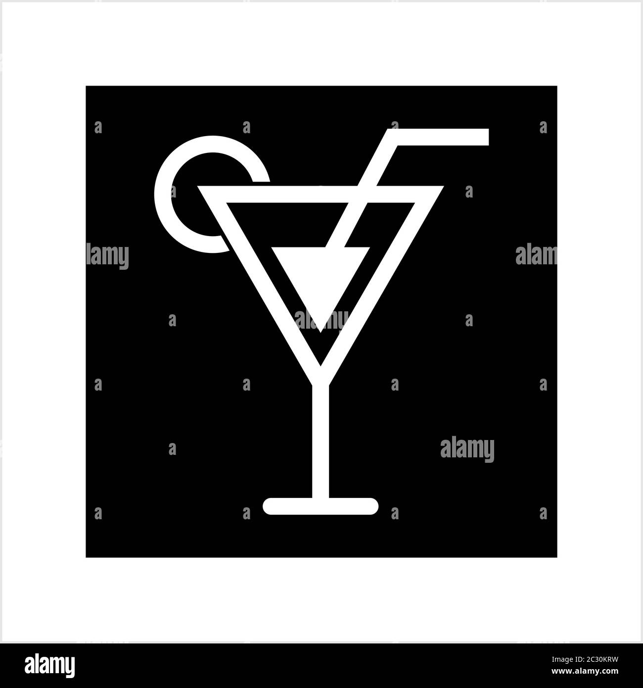 Cocktail Icon, Cocktail Vector Art Illustration Stock Vector Image ...