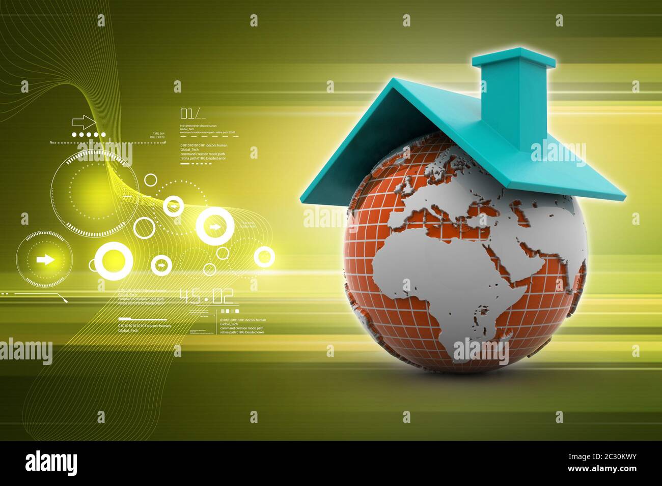 Earth with roof Stock Photo - Alamy