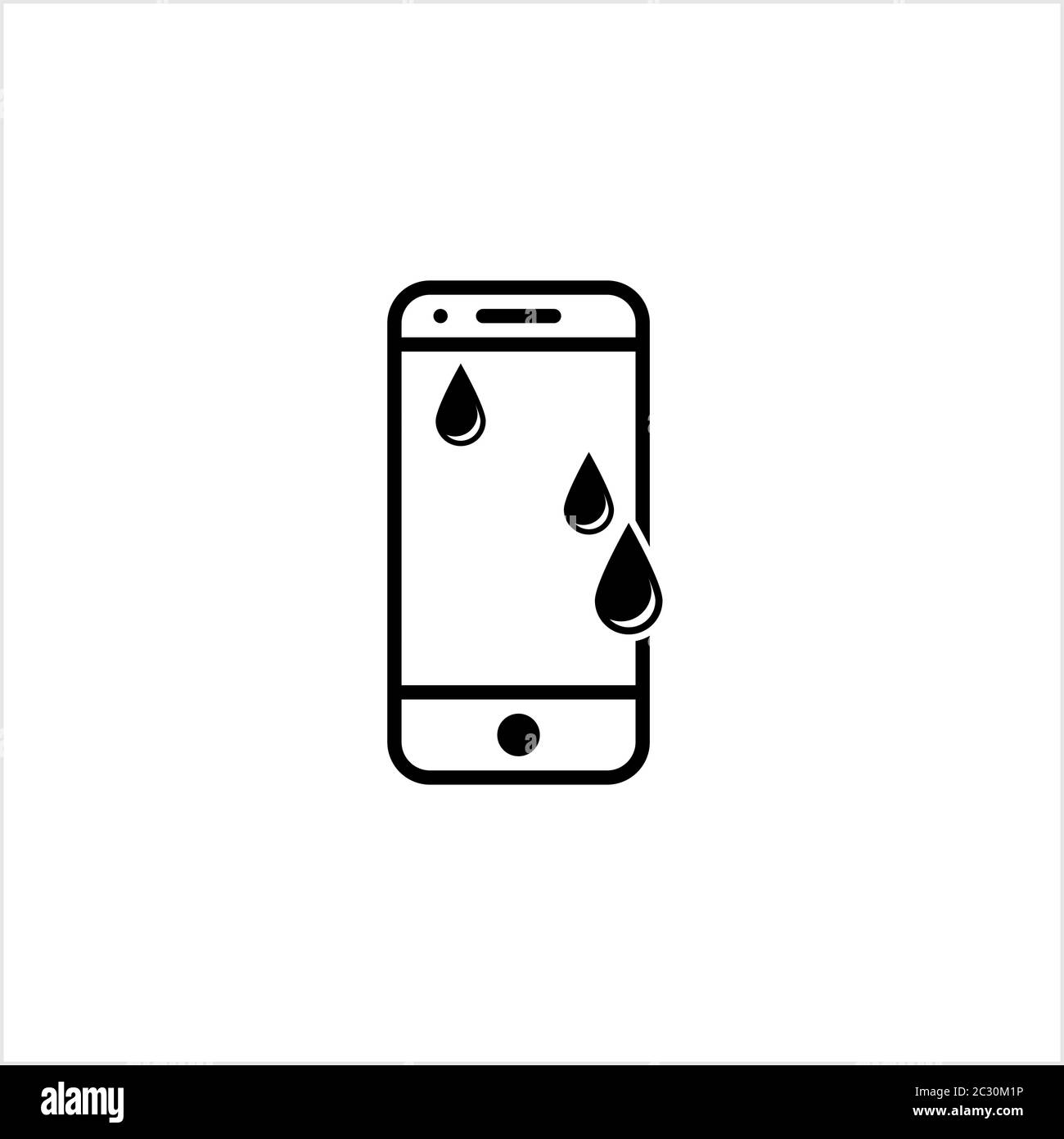 Water On Smart Phone Icon Vector Art Illustration Stock Vector Image ...