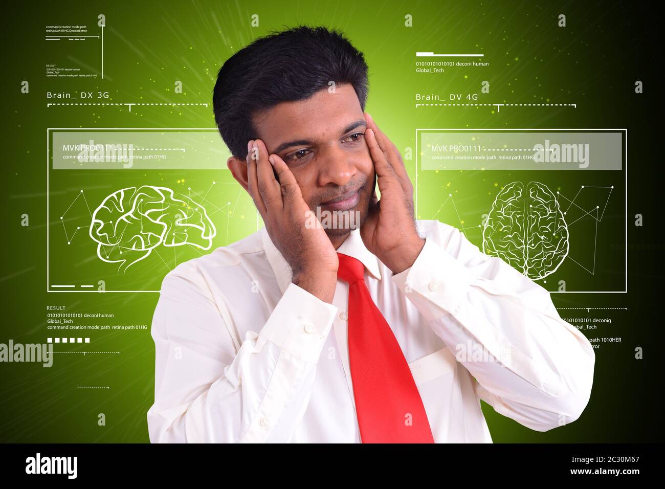 young doctor thinking about brain Stock Photo - Alamy