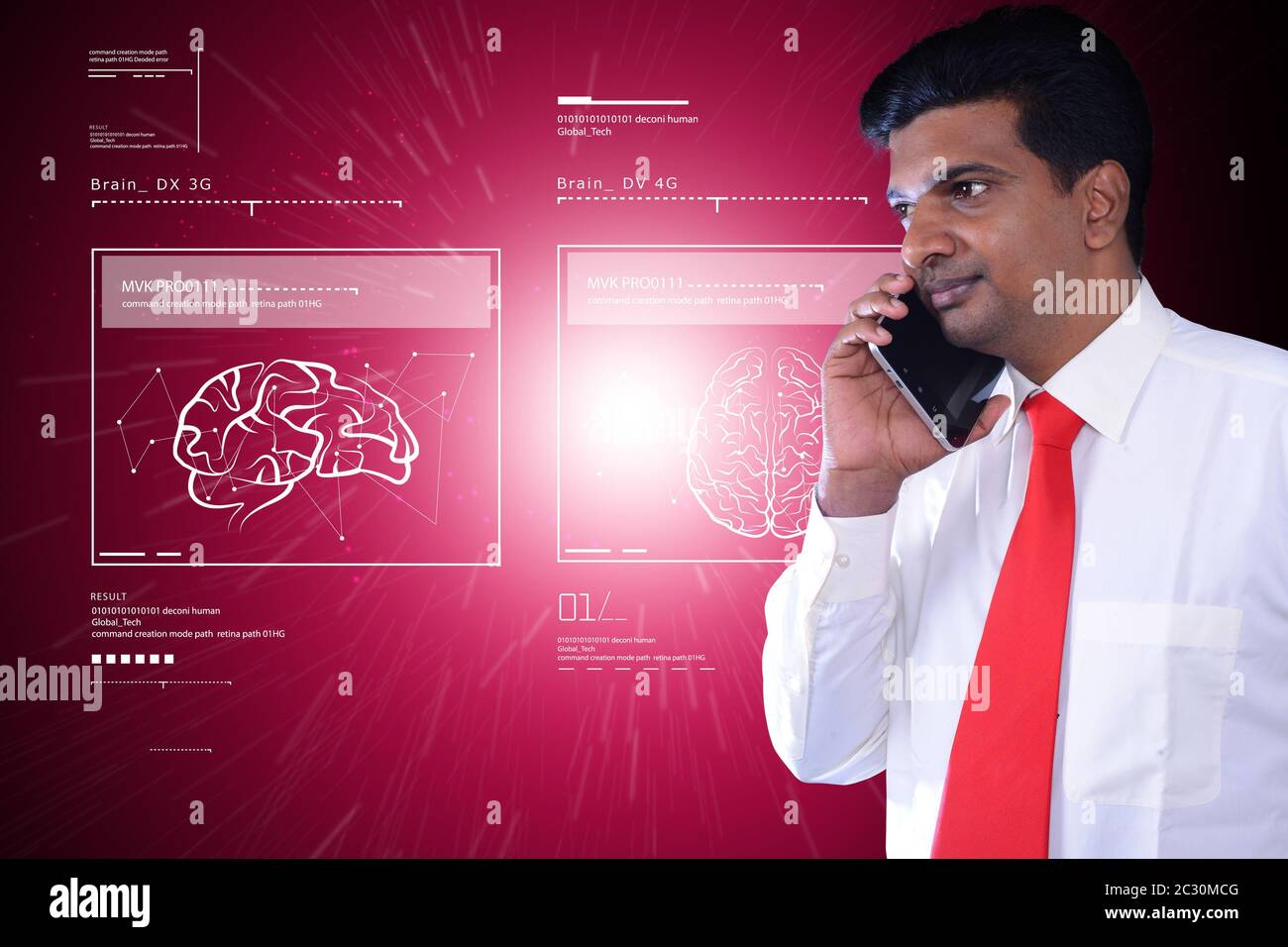 young doctor thinking about brain Stock Photo - Alamy