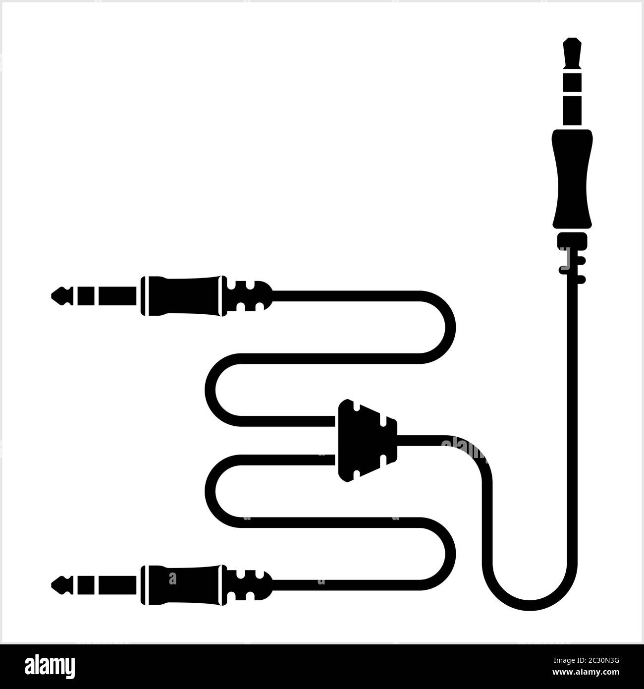 Audio Cable Icon, Plug Wire Vector Art Illustration Stock Vector Image ...