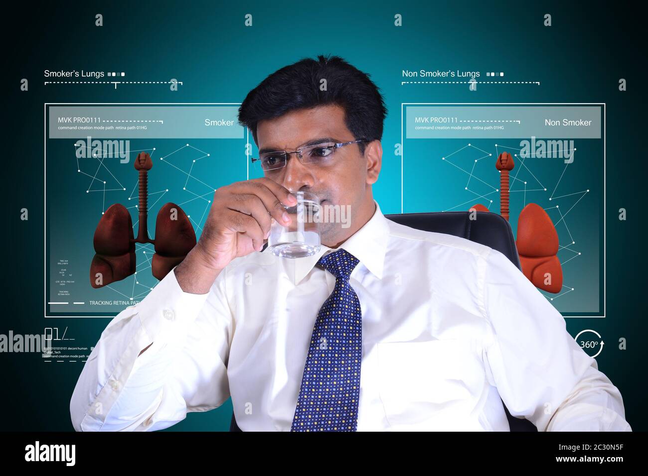 Young doctor drinking water Stock Photo - Alamy