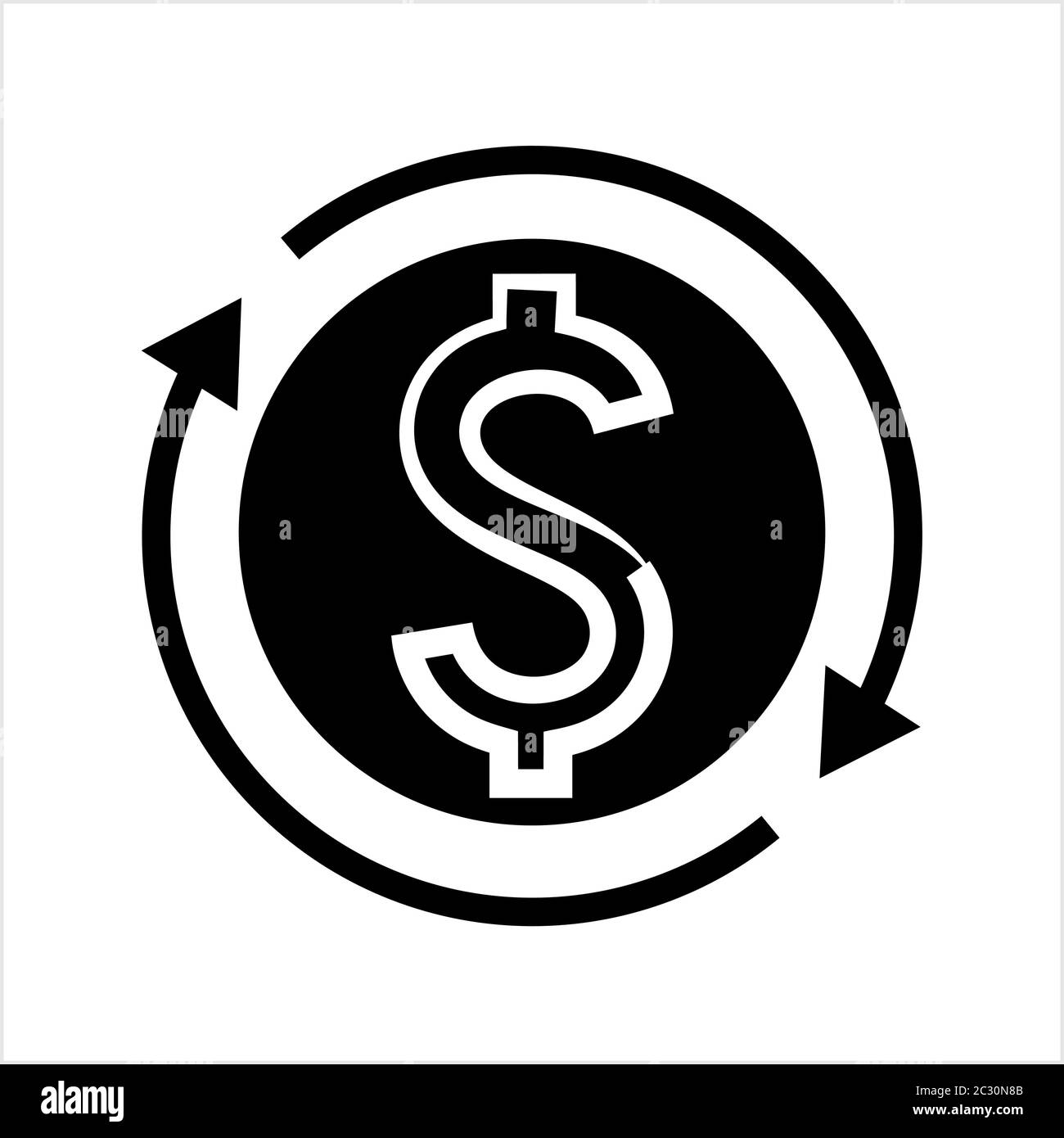 Money Change Icon, Currency Change Icon Vector Art Illustration Stock ...