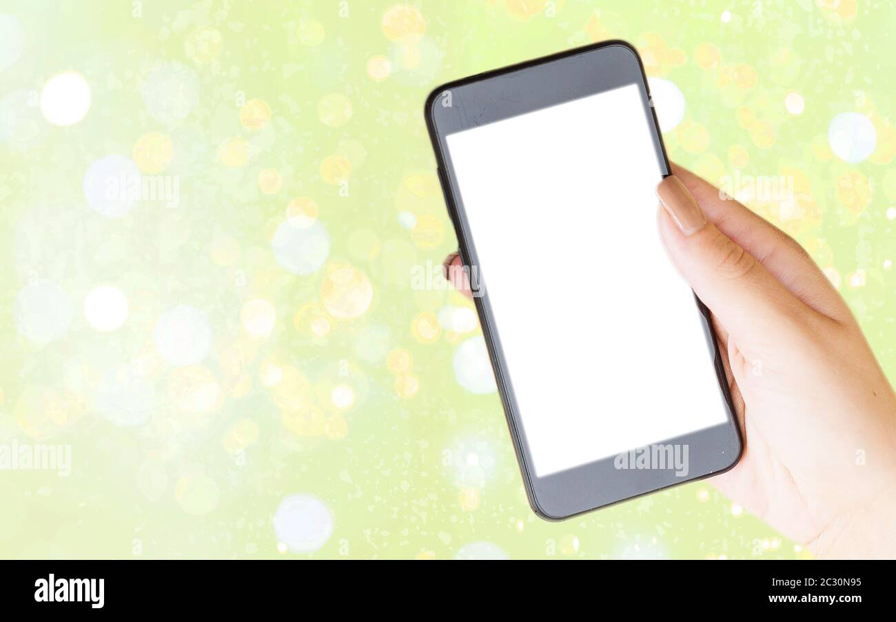 Modern Gadgets With White Display Screen Under Colorful Bokeh ...