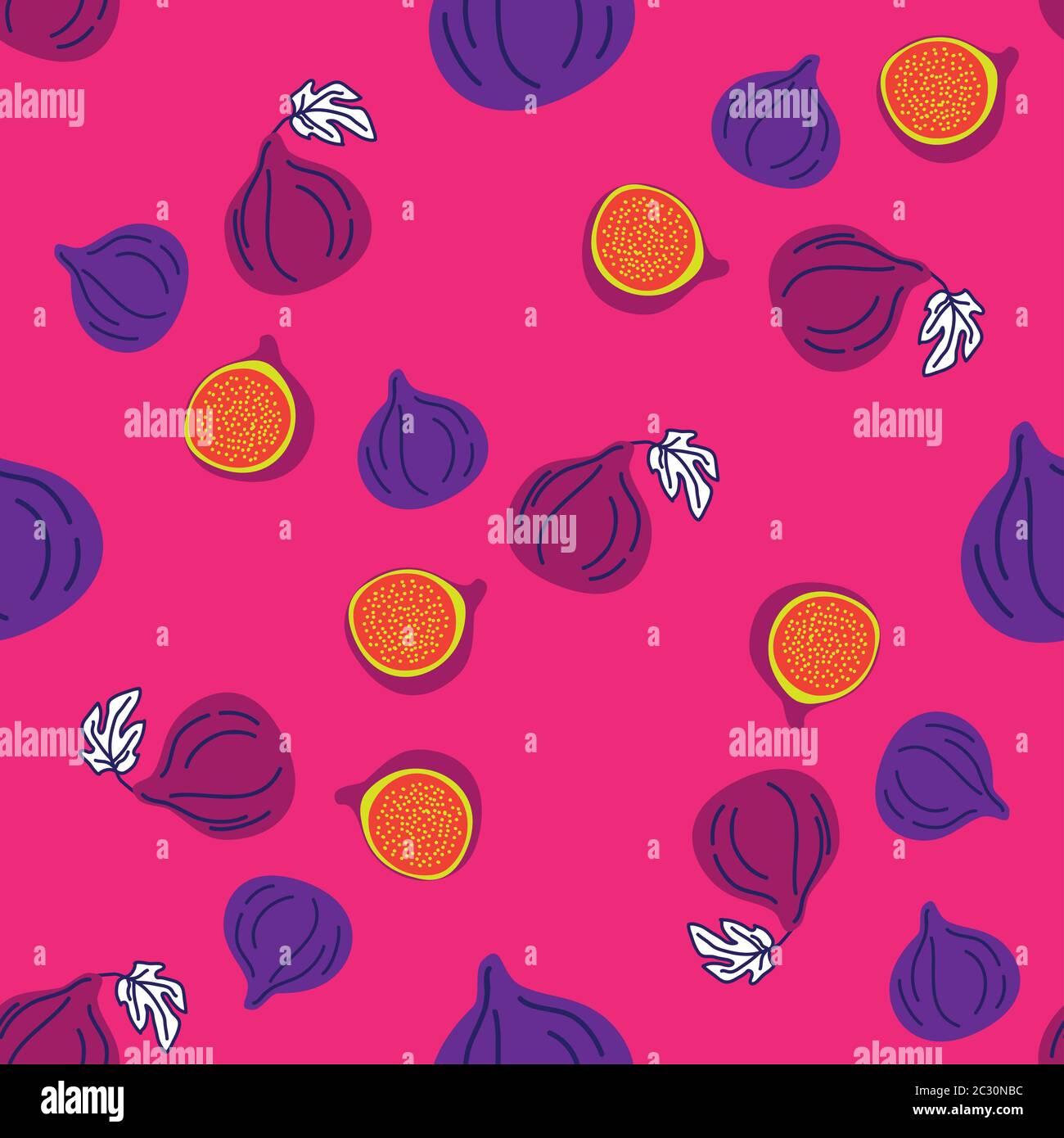 Vector seamless pattern of figs, design colorful abstract illustration ...
