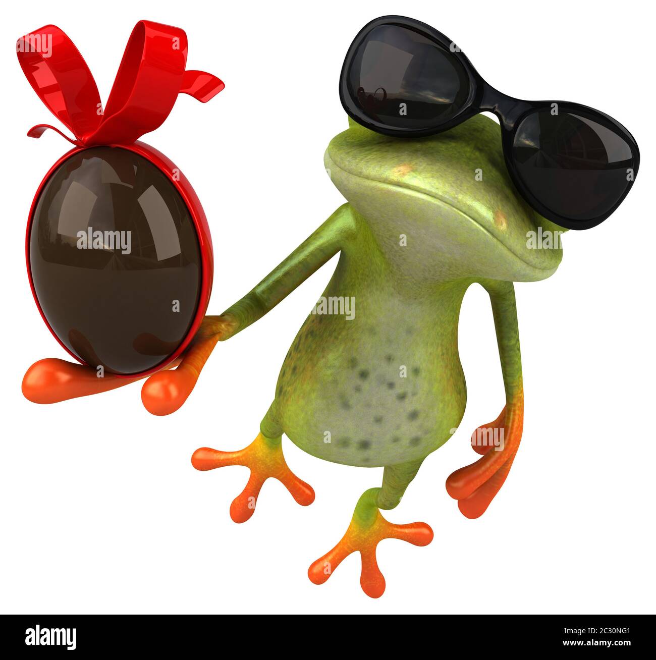 Fun frog - 3D Illustration Stock Photo - Alamy