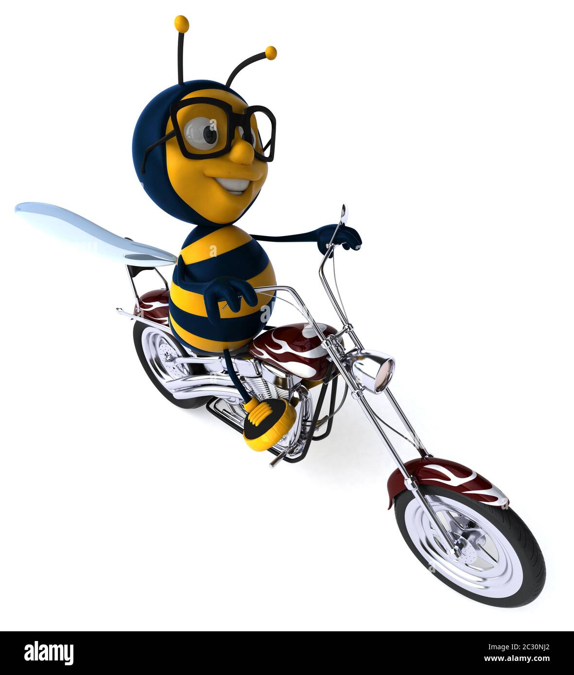 Fun bee - 3D Illustration Stock Photo - Alamy
