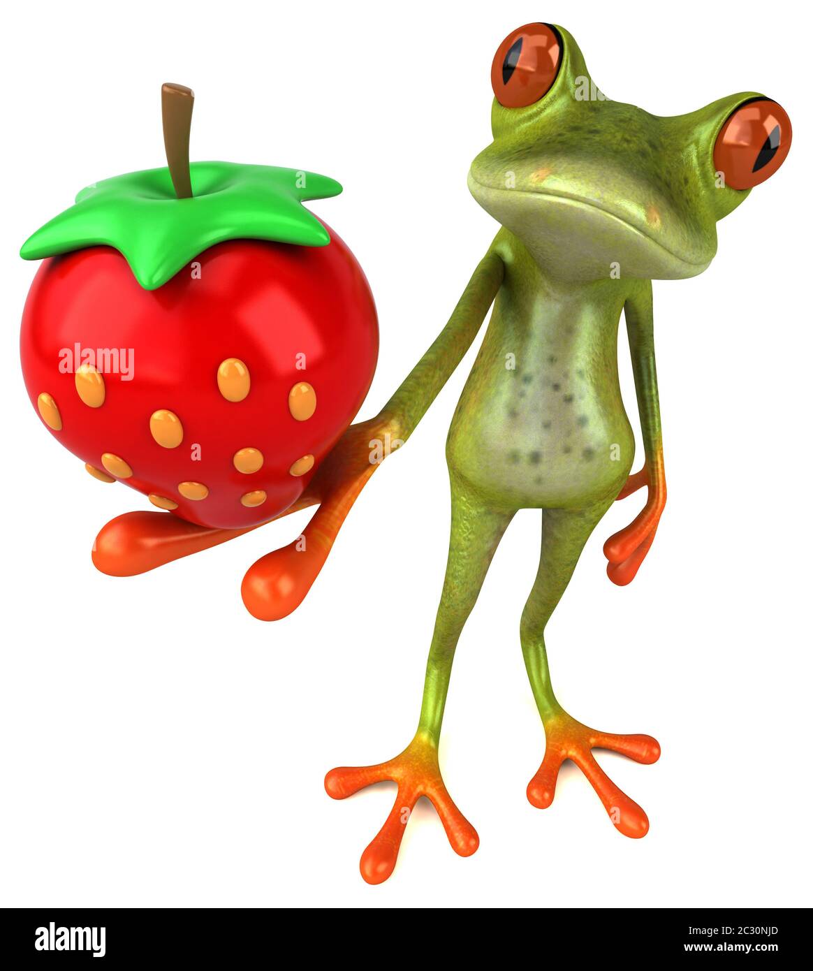 Fun frog - 3D Illustration Stock Photo - Alamy