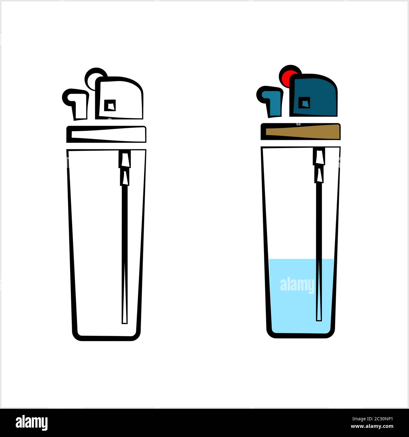 Lighter Icon, Cigarette Lighter Vector Art Illustration Stock Vector ...