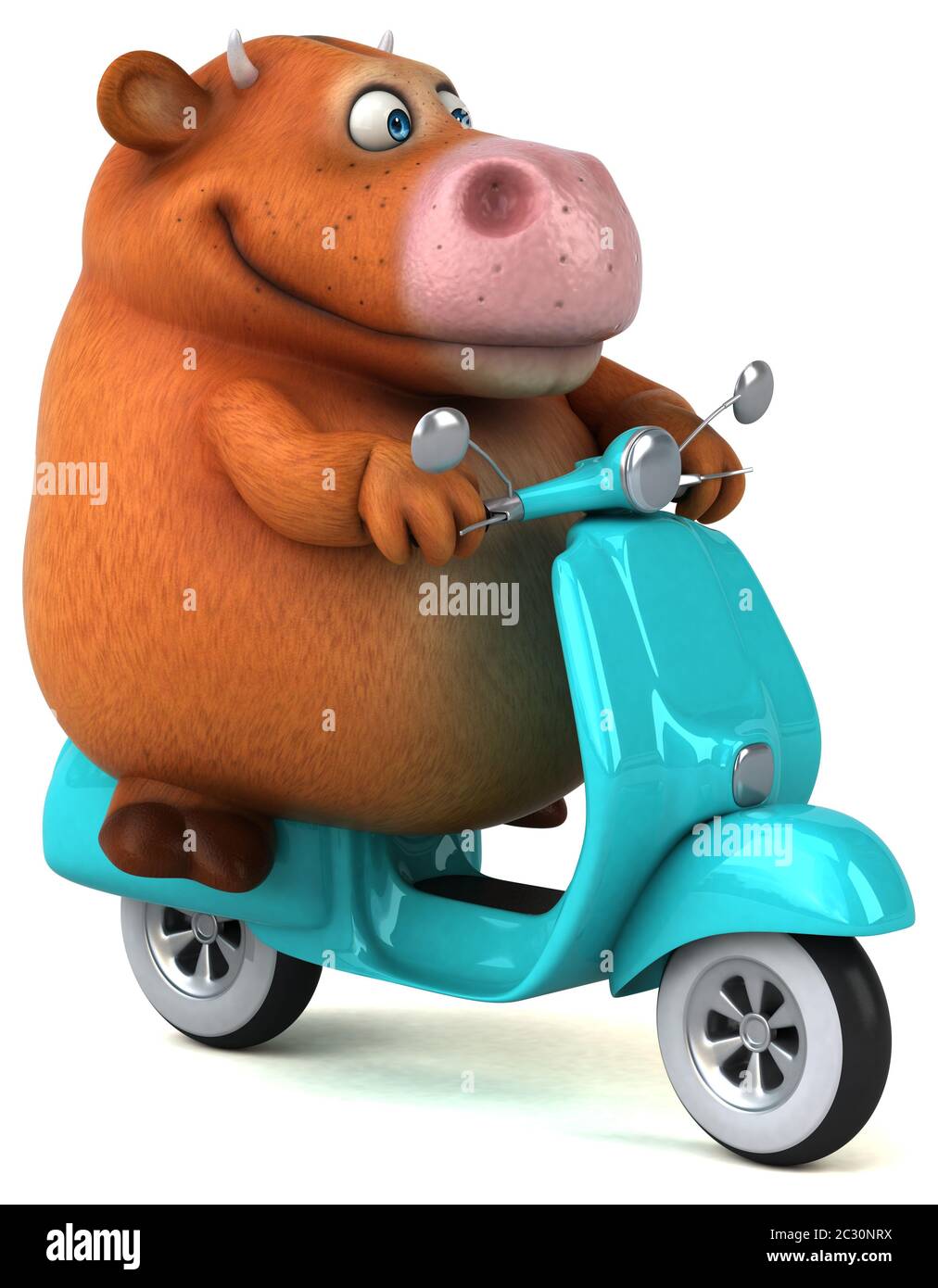 Fun cow - 3D Illustration Stock Photo - Alamy