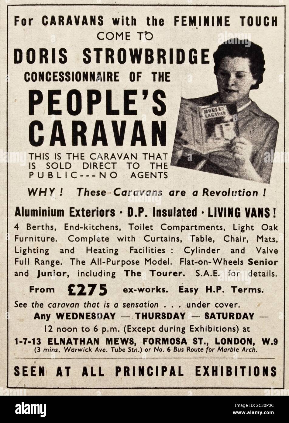 Vintage advertisement for the People's Caravan Stock Photo - Alamy