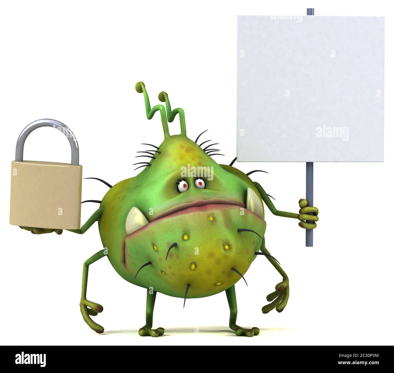 Fun germ - 3D Illustration Stock Photo - Alamy