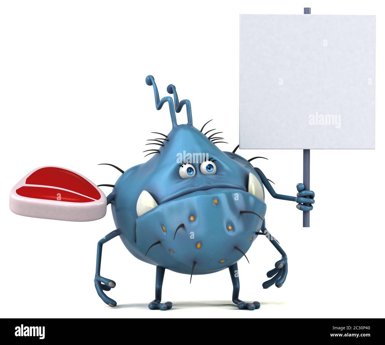 Fun germ - 3D Illustration Stock Photo - Alamy