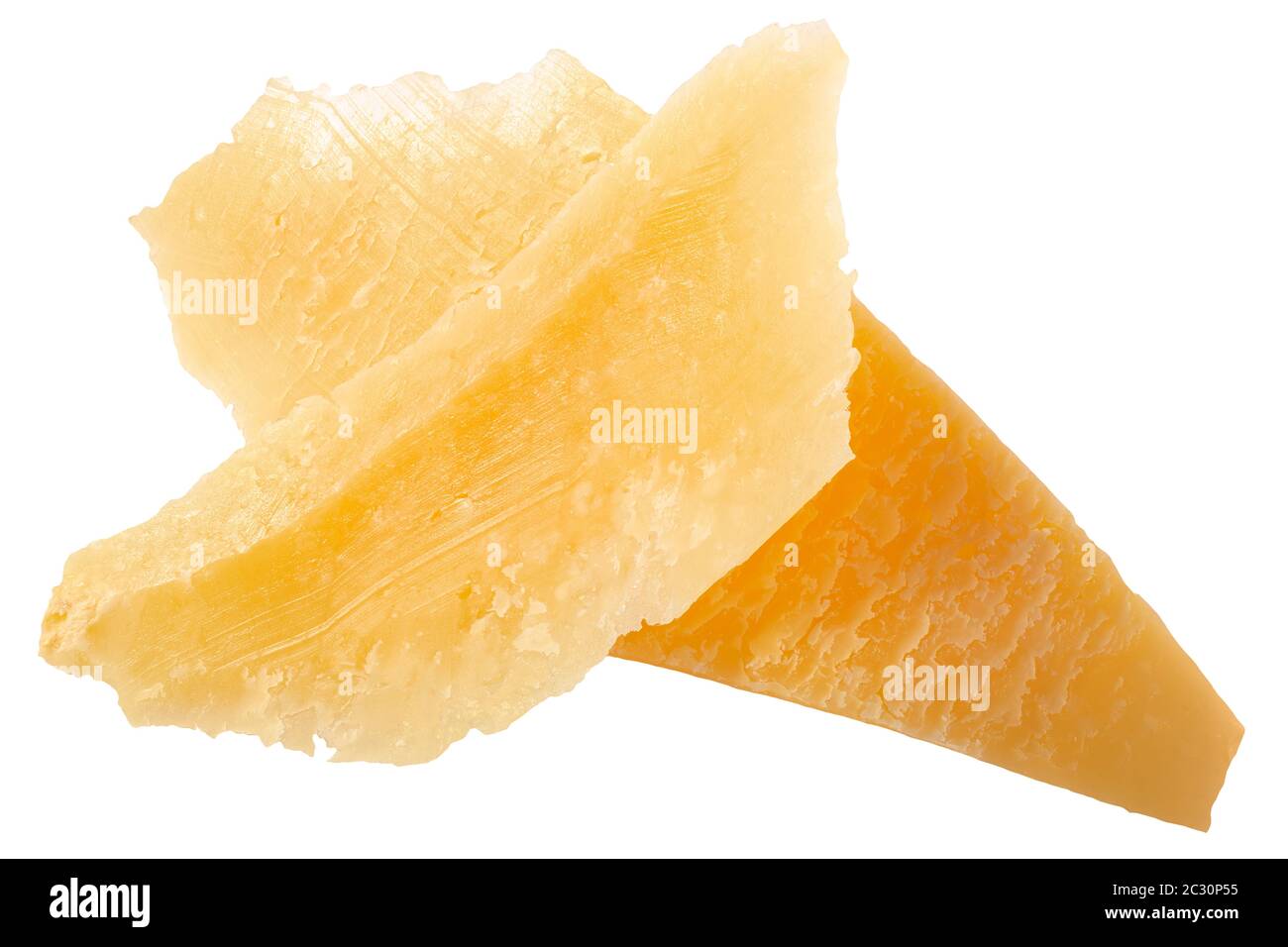 Parmesan cheese flakes or shavings, isolated Stock Photo - Alamy