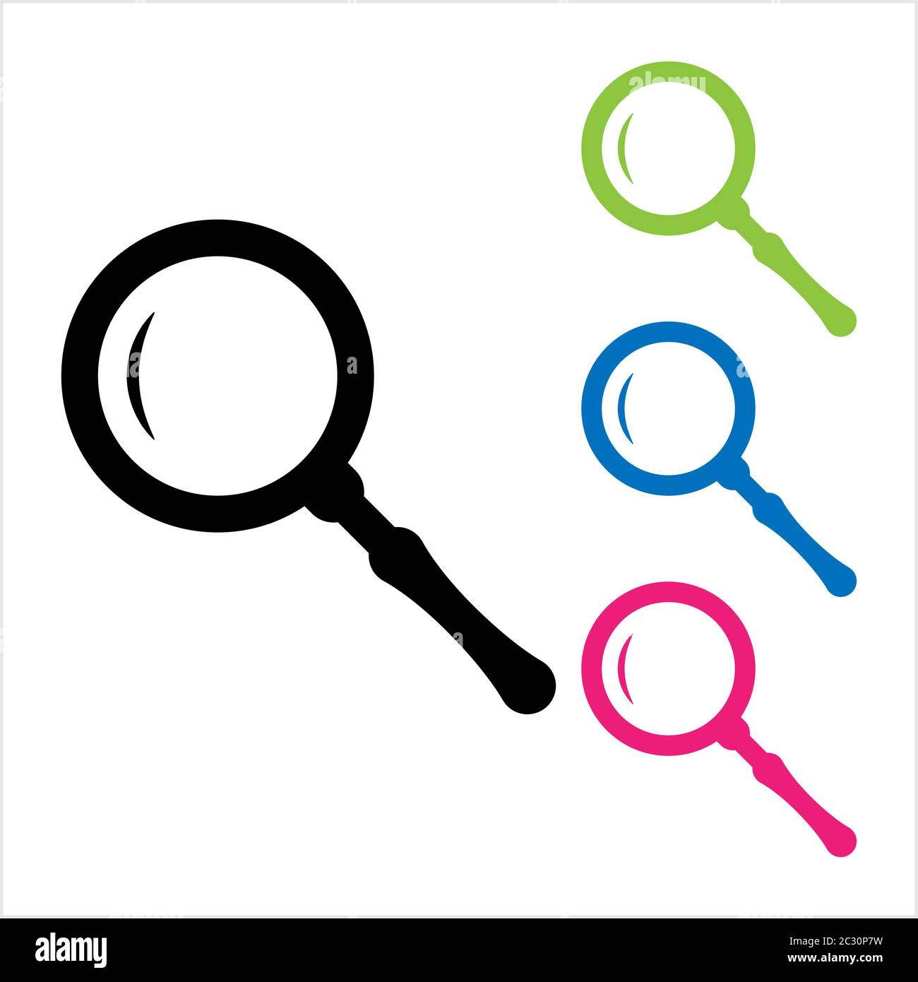 Magnifier Icon, Magnify Glass, Lens Icon Vector Art Illustration Stock ...