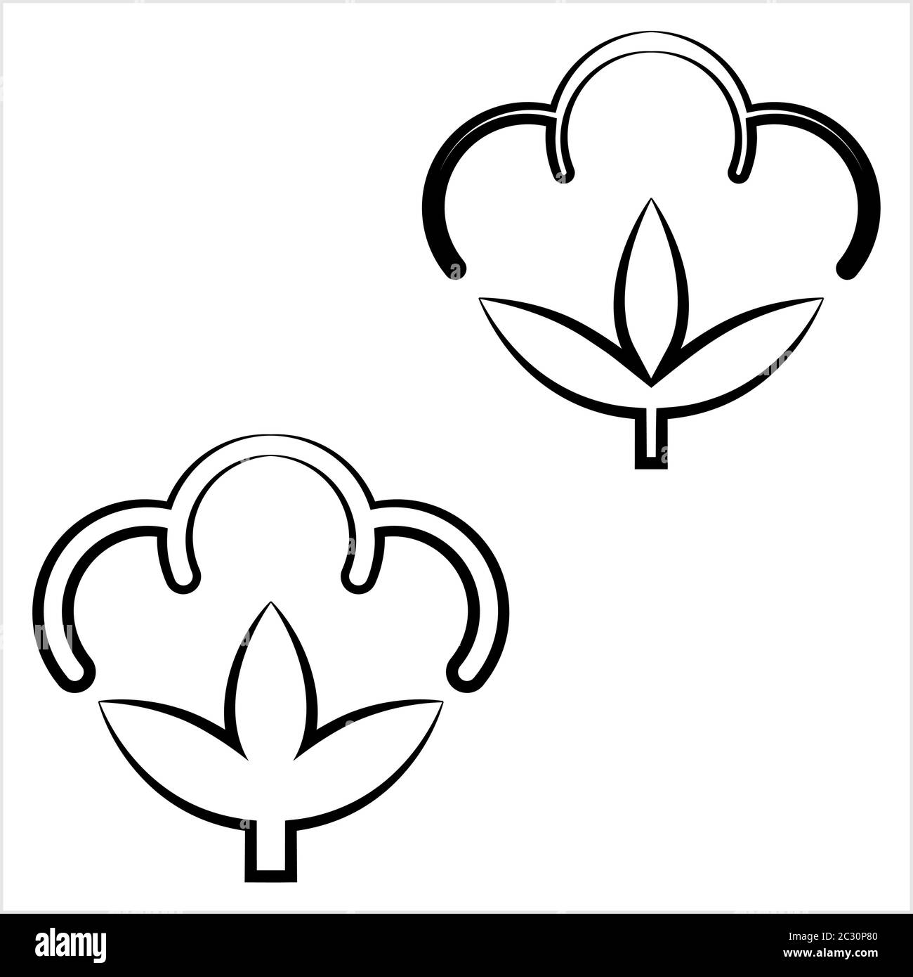 Cotton Flower Icon, Cotton Ball, Cotton Fiber Vector Art Illustration ...