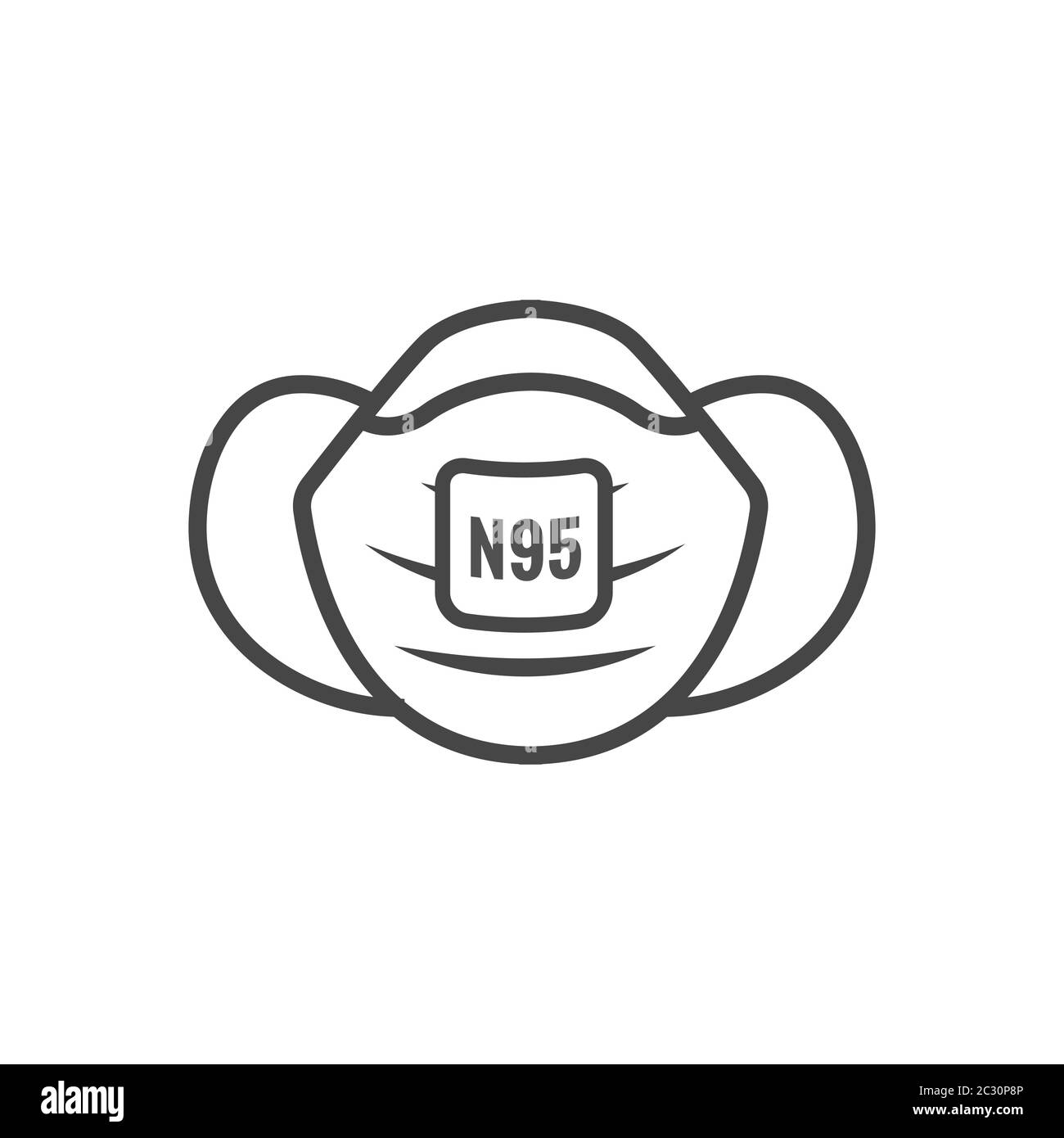 N95 facemask ppe face mask icon set w respiratory face masks Stock ...