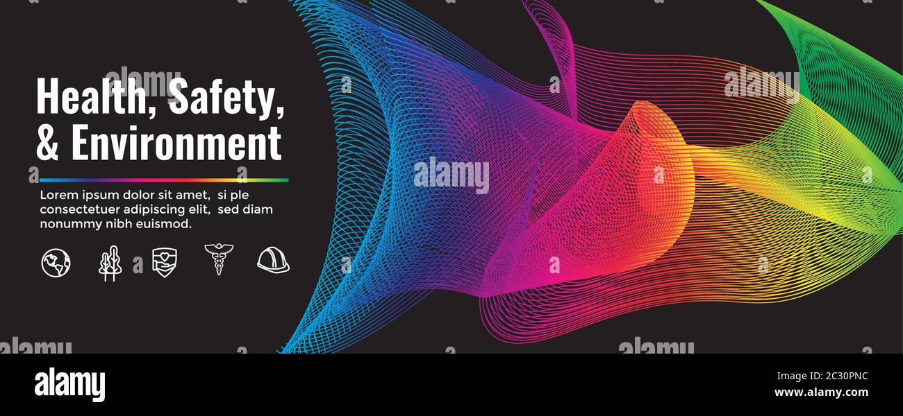 Health Safety & Environment Icon Set and Web Header Banner Stock Vector ...