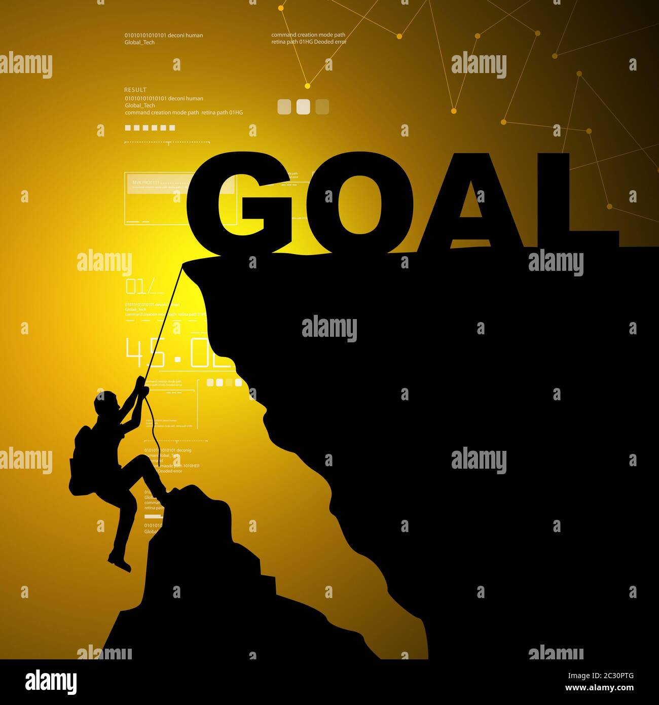 Man climbing for goal Stock Photo - Alamy