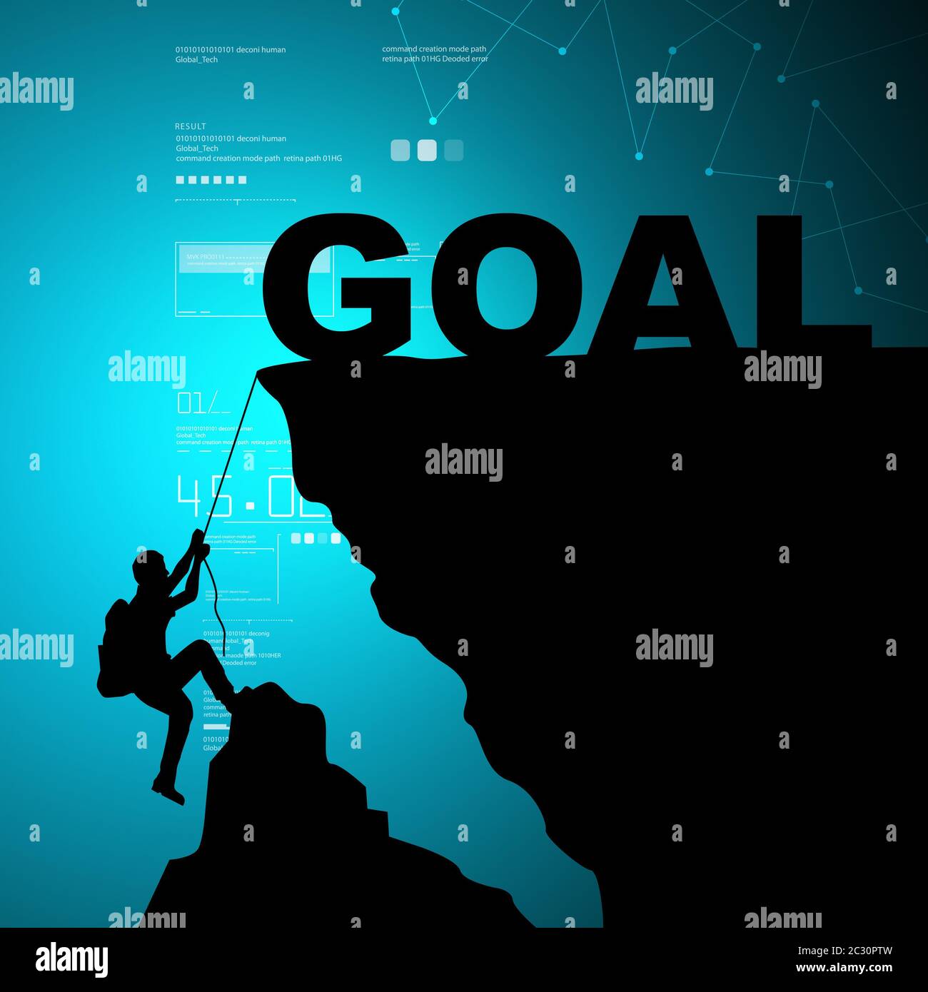 Man climbing for goal Stock Photo - Alamy