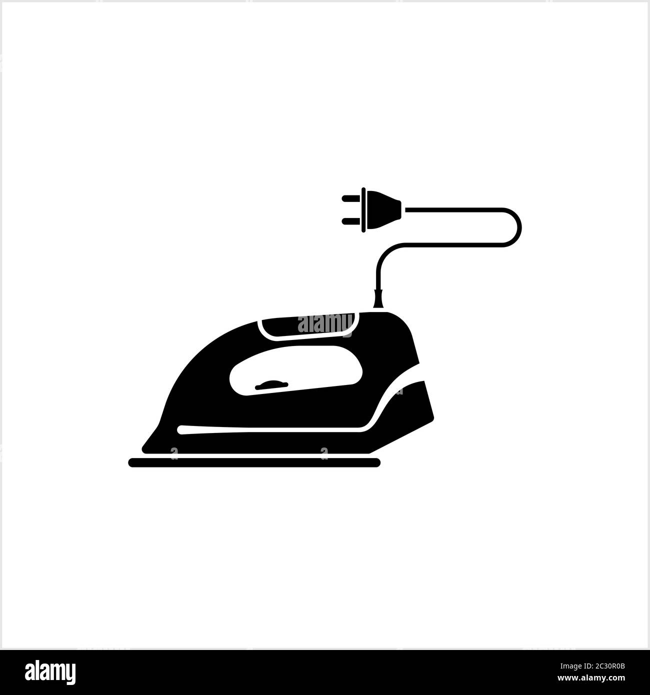 Iron Icon, Cloth Electric Iron Vector Art Illustration Stock Vector ...