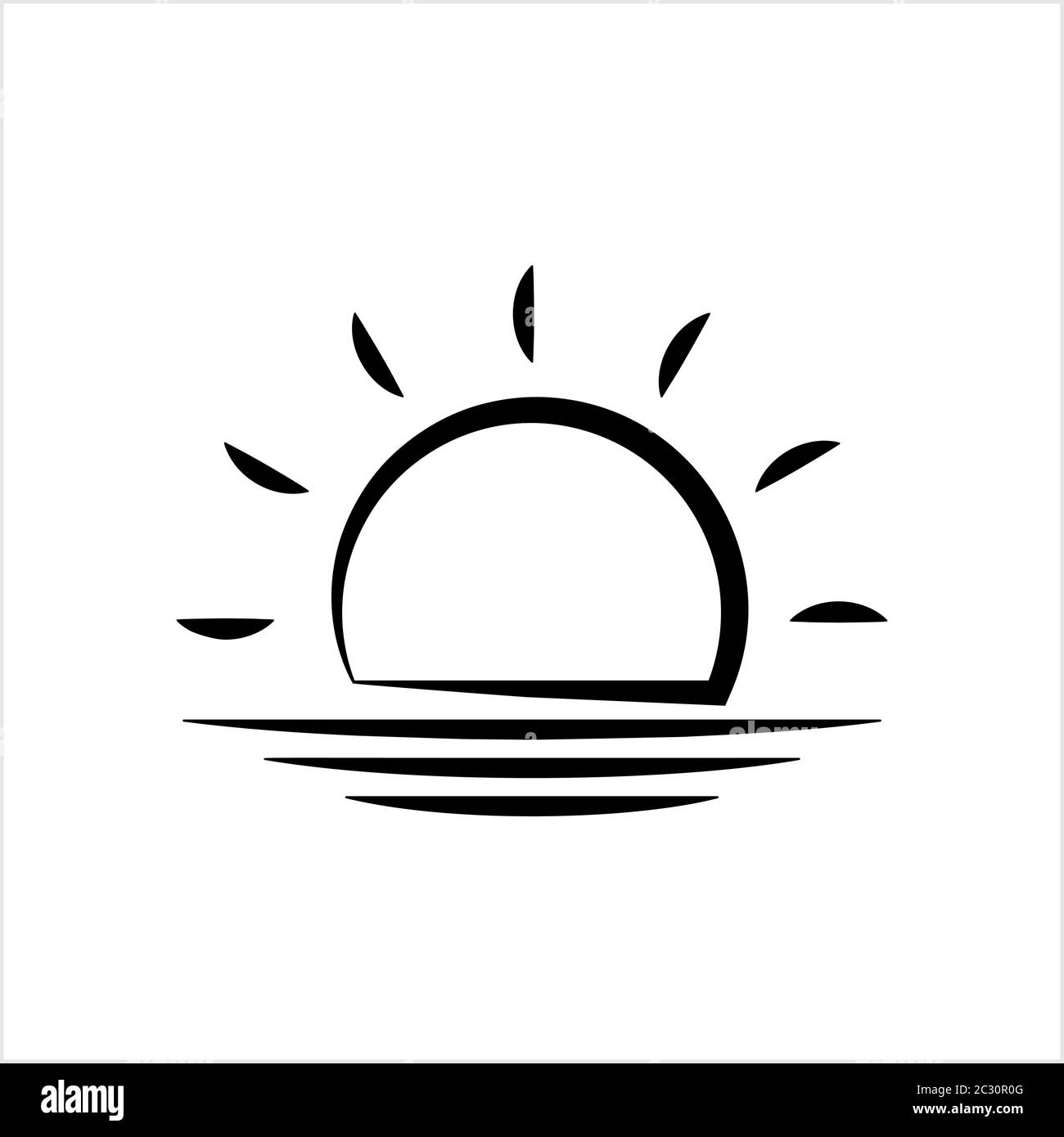 Sunrise Drawing Black And White