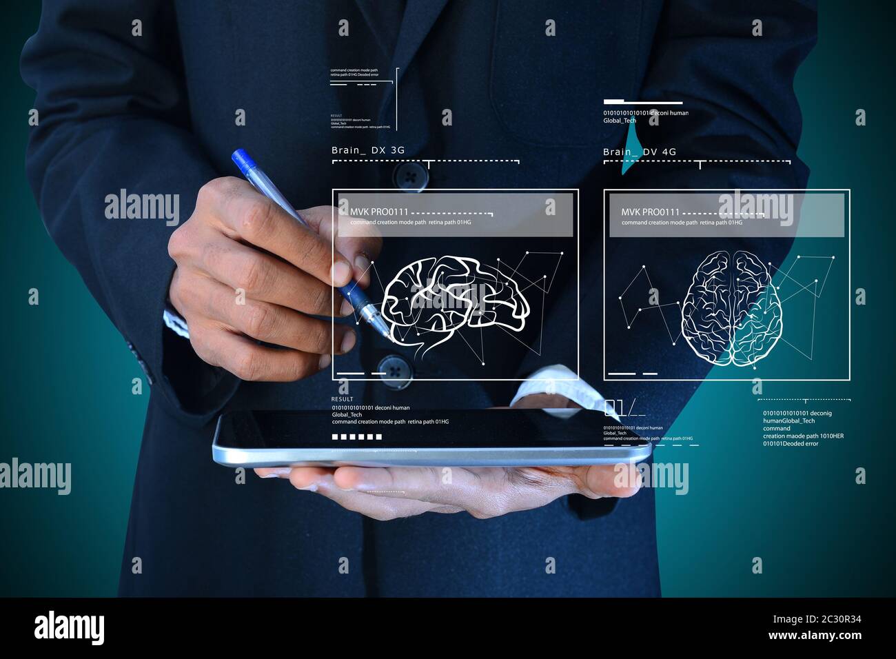 Man research about human brain Stock Photo - Alamy