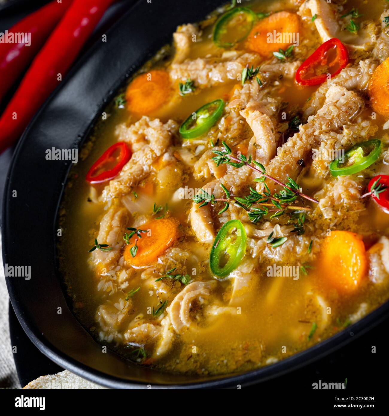 Flaczki - tripe soup the Polish way Stock Photo - Alamy