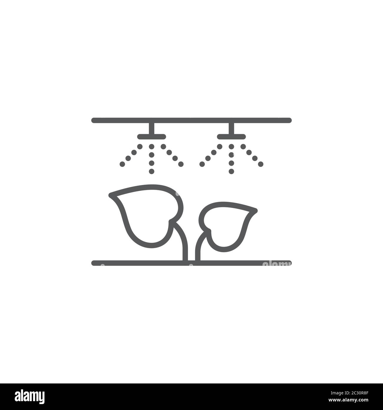 Irrigation sprinklers vector icon isolated on white background Stock ...