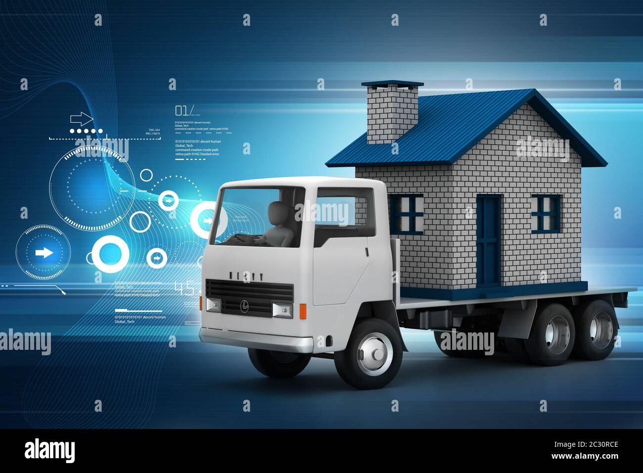 Truck carrying home Stock Photo - Alamy