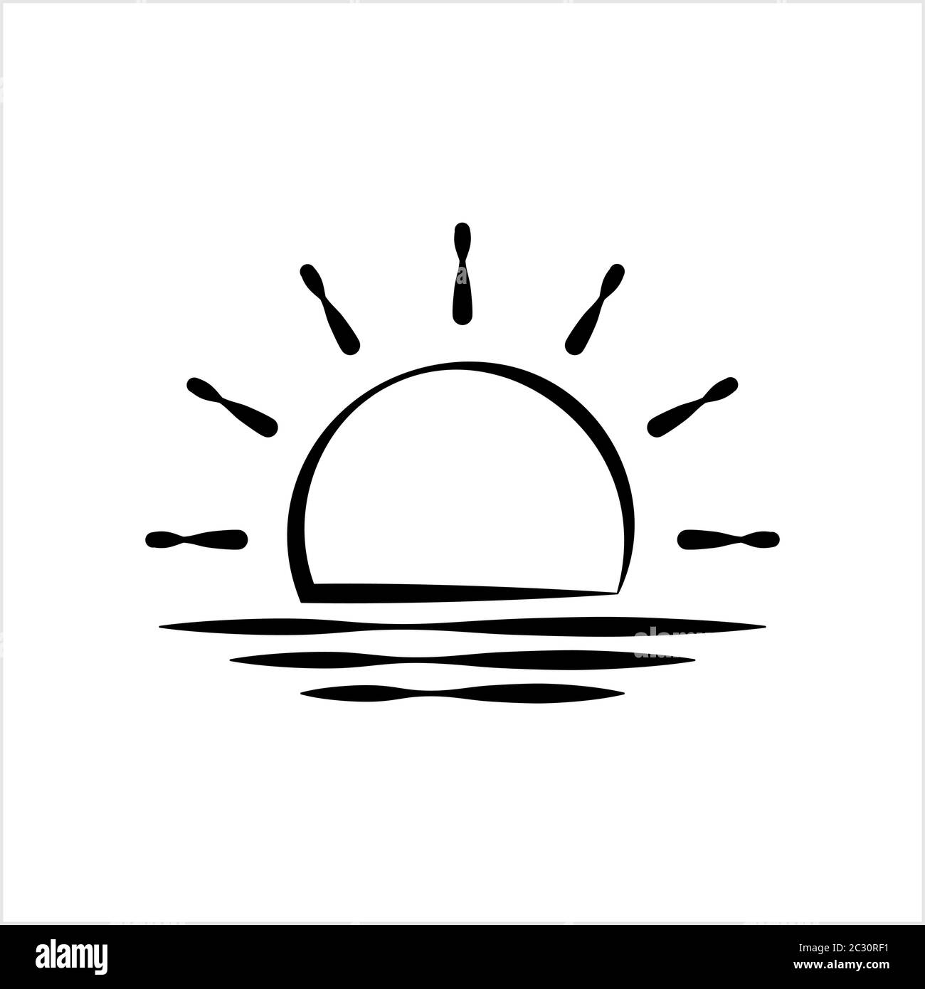 Sunrise Icon, Sun Rise Vector Art Illustration Stock Vector Image & Art ...