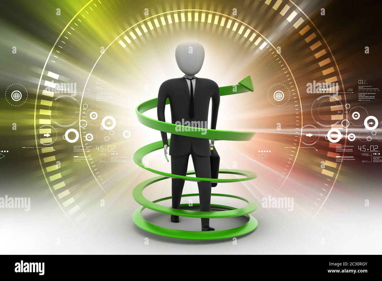 3d man business success concept Stock Photo - Alamy