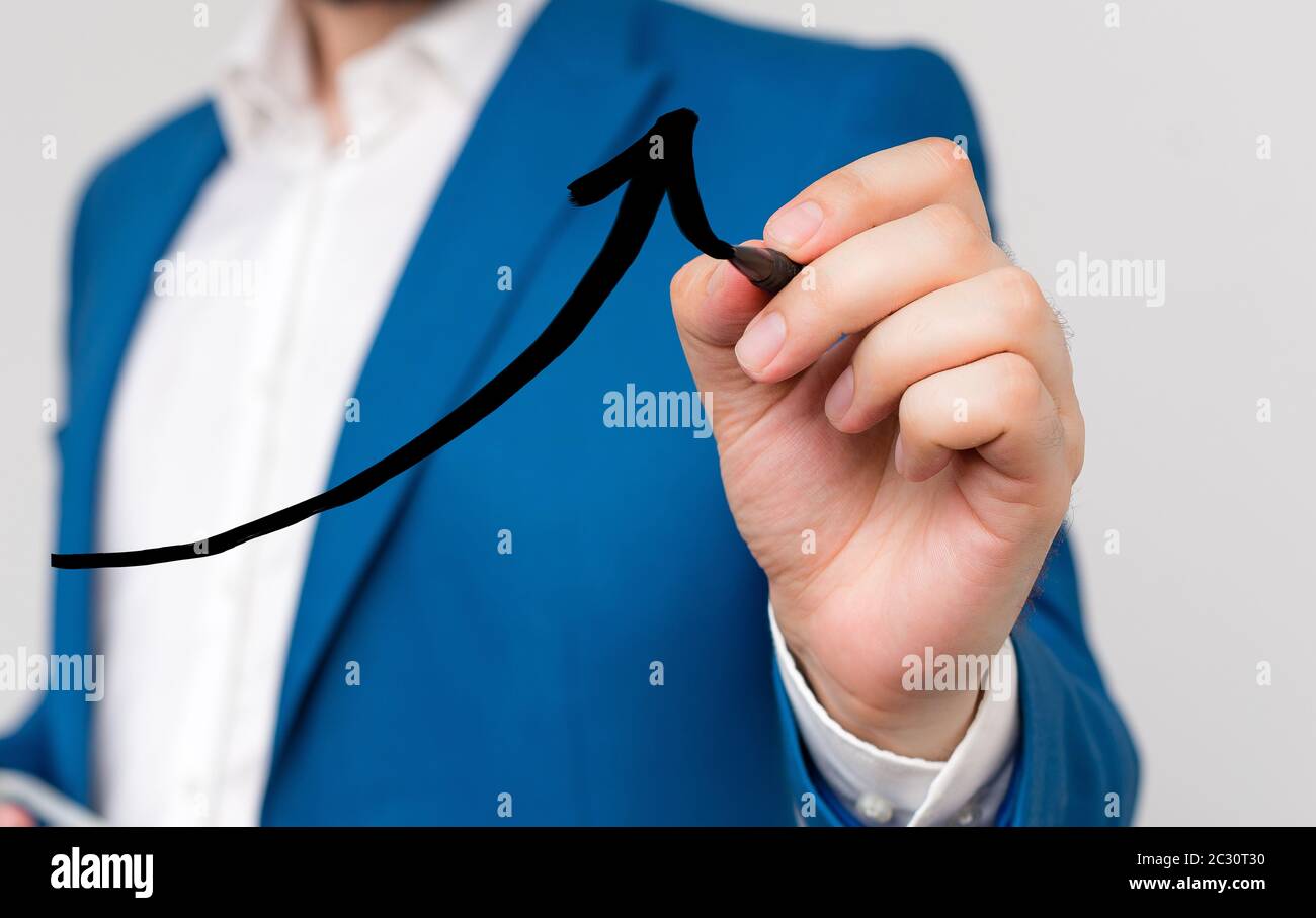 Digital Arrowhead Curve Rising Upward Denoting Growth Development ...