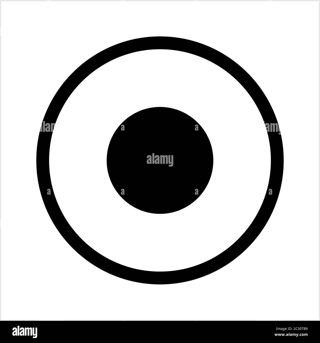 Record Button Icon, Audio Video Recording Start Button Vector Art ...