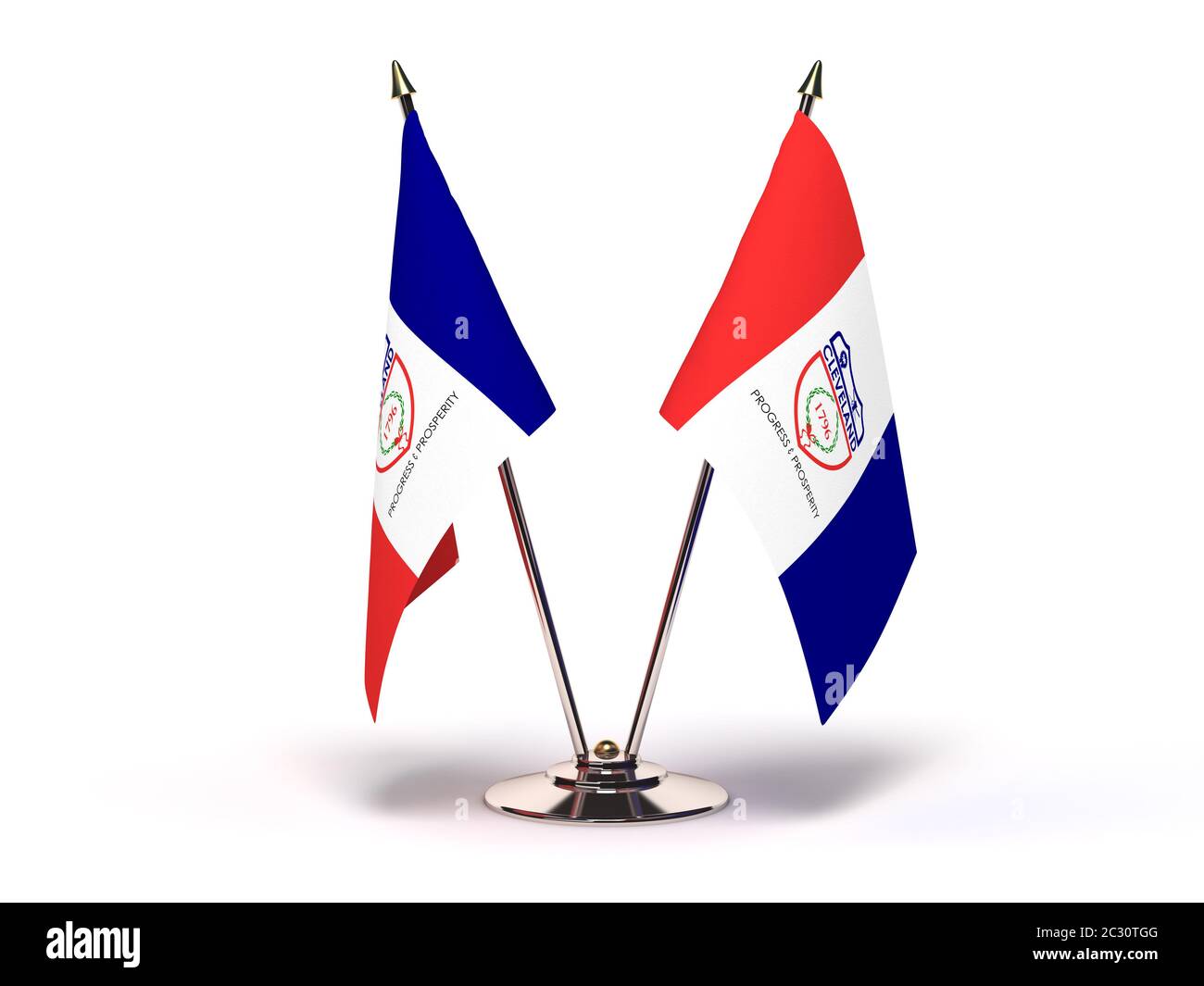 Ohio Cleveland Flag (Flags Isolated with clipping path Stock Photo - Alamy