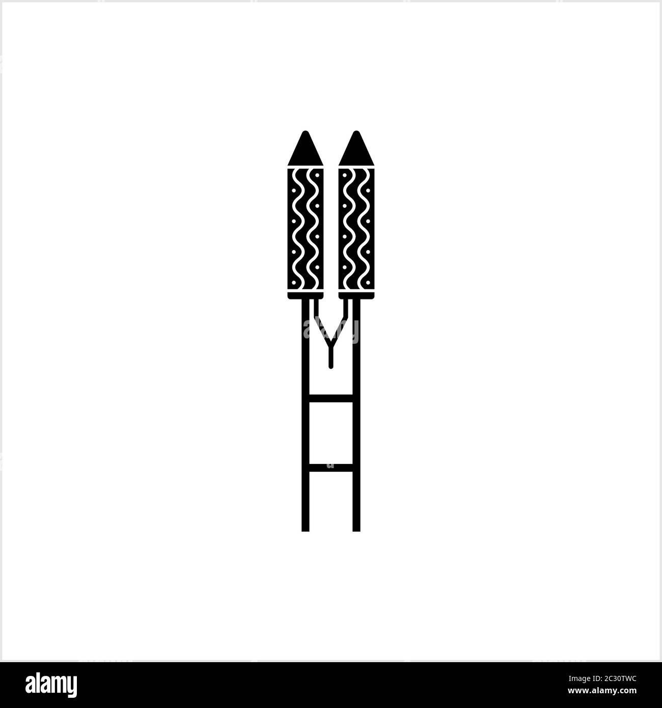 Fireworks Rocket Icon, Festival Design Vector Art Illustration Stock ...