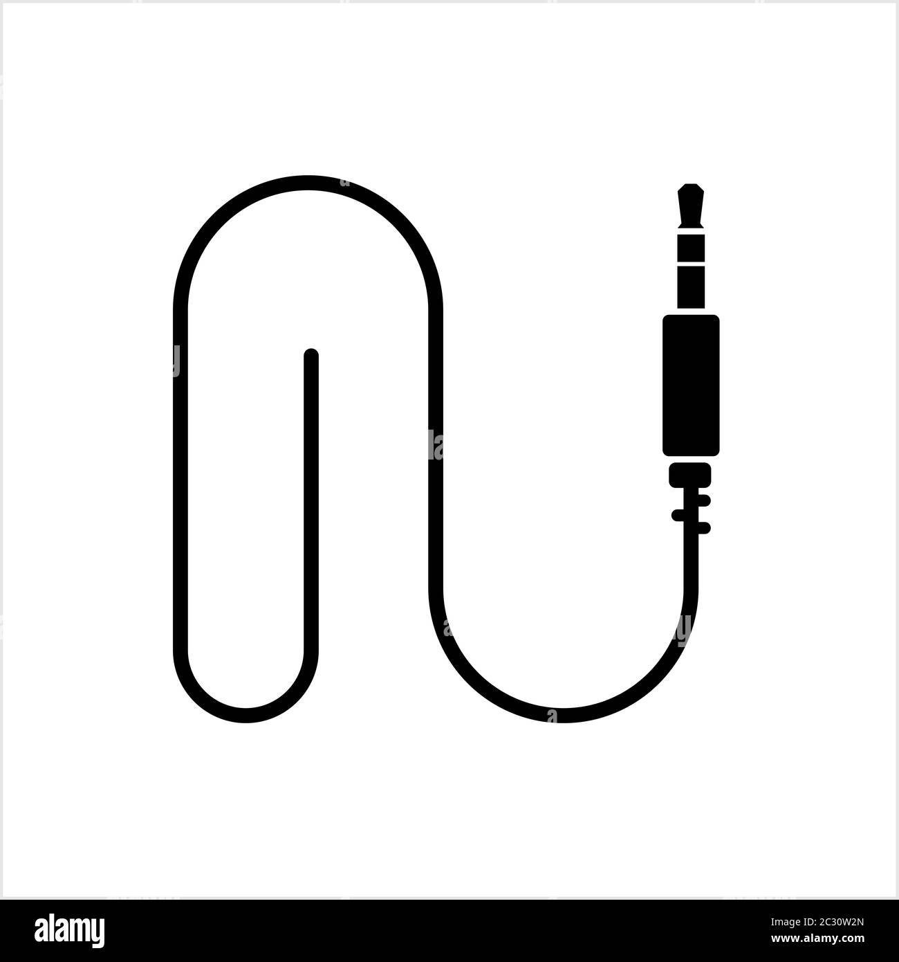 Audio Cable Icon, Plug Wire Vector Art Illustration Stock Vector Image ...