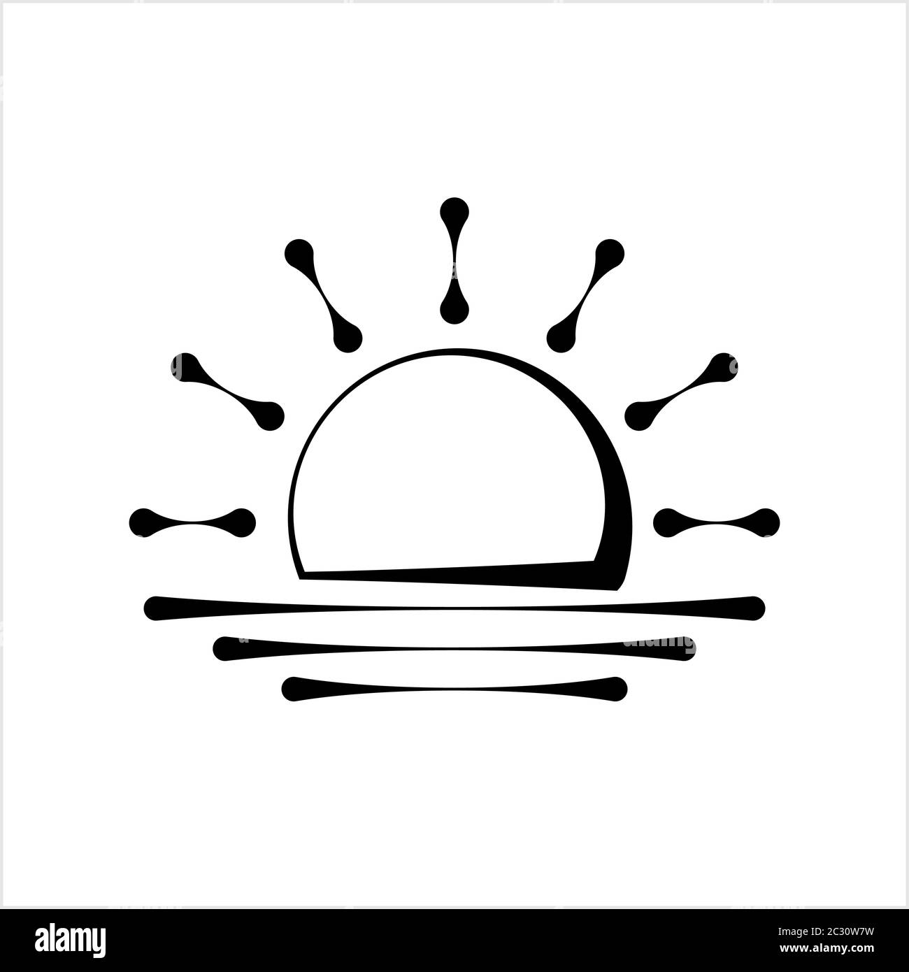 Sunrise Icon, Sun Rise Vector Art Illustration Stock Vector Image & Art ...