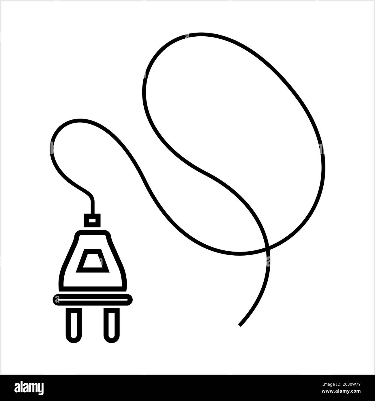 Power Plug With Wire Icon Vector Art Illustration Stock Vector Image ...