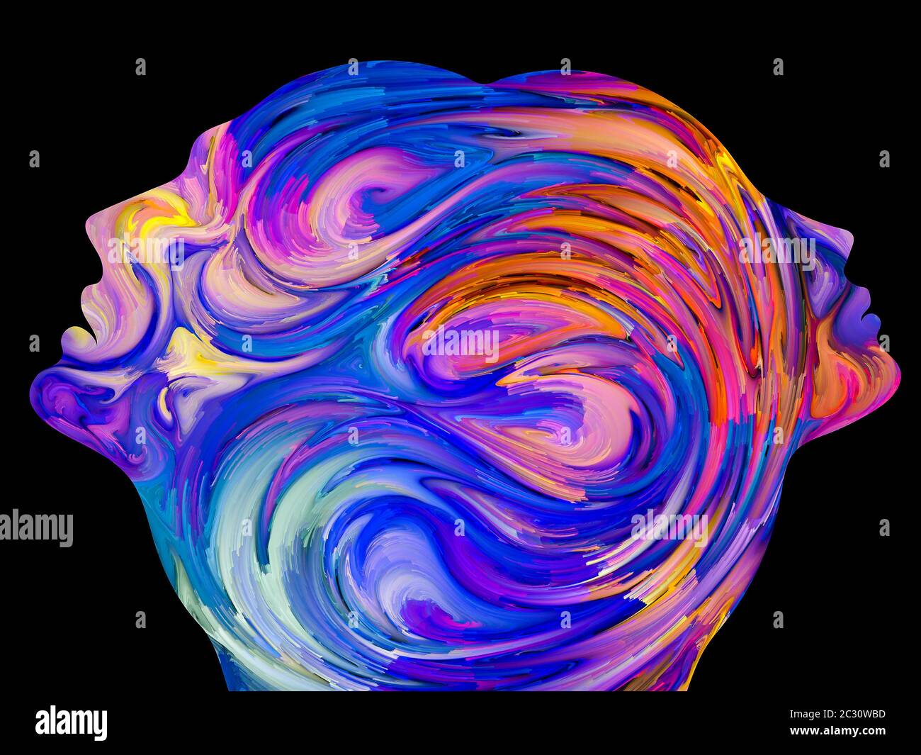 Colors of Unity series. Composition of colorful and surreal human ...