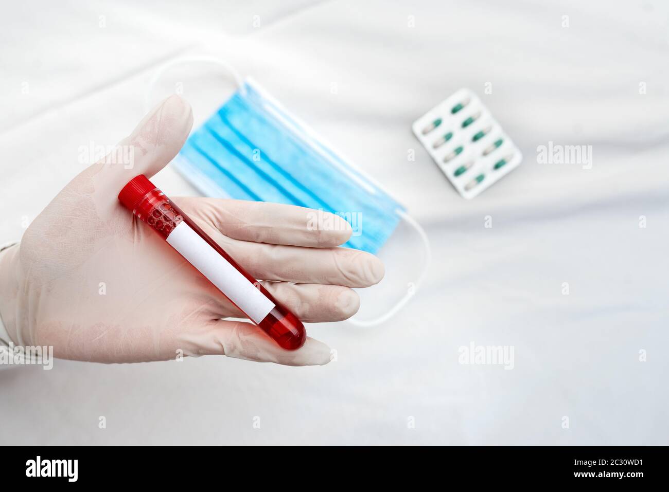 Extracted Blood Sample Vial Ready For Medical Diagnostic Examination ...