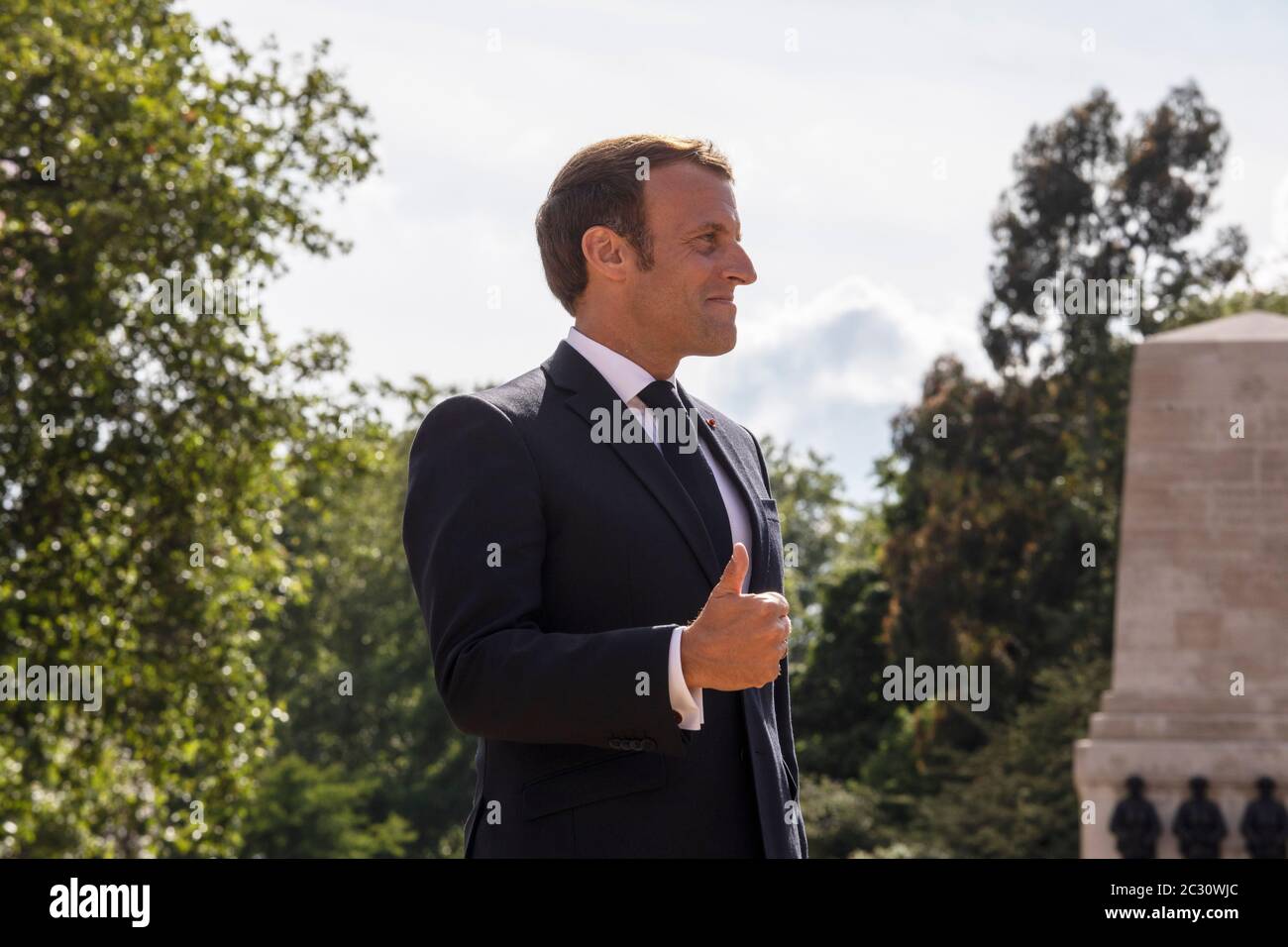 French president emmanuel macron watches hi-res stock photography and ...